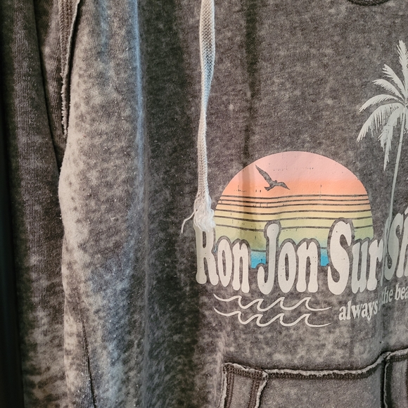 Ron Jon | Tops | Ron Jon Heavily Distressed Gray Hoodie With Sunset ...